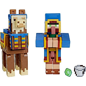 Mattel Minecraft Craft-a-Block 2-Pk, Action Figures & Toys to Create, Explore and Survive, Authentic Pixelated Designs, Collectible Gifts for Kids Age 6 Years and Older