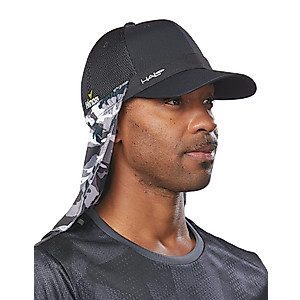 Halo Headbands Sun Shield Sweatband with Neck & Ear Cover, Camo Grey