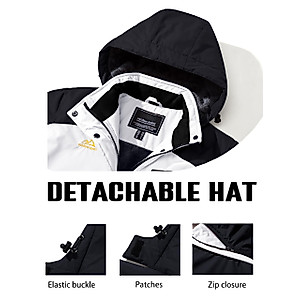 TACVASEN Women's Ski Jacket Waterproof Snow Jackets for Women Winter Warm Fleece Mountain Jacket Windproof Rain Jacket with Hood