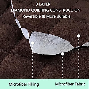 Luxshare Home Reversible Loveseat Sofa Covers Couch Cover Furniture Protector(Loveseat Small,Chocolate/Beige)