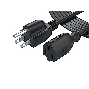 12Ft Power Extension Cord Cable Extender - 18AWG NEMA 5-15P to 5-15R Strip Liberator Charger Outlet Saver Extra Long 12FT
