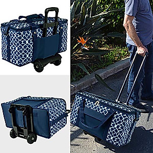 Picnic at Ascot Travel Cooler with Wheels- 64 Can Capacity- Collapsible Leakproof Cooler- Designed & Quality Approved in The USA