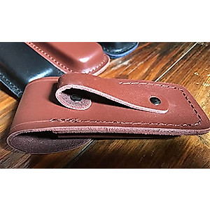 HQ Knife Case Leather Sheath for Folding Outdoor Pocket Knife Pouch Tools with Belt Loop Case,It can be Attached in Your Belt
