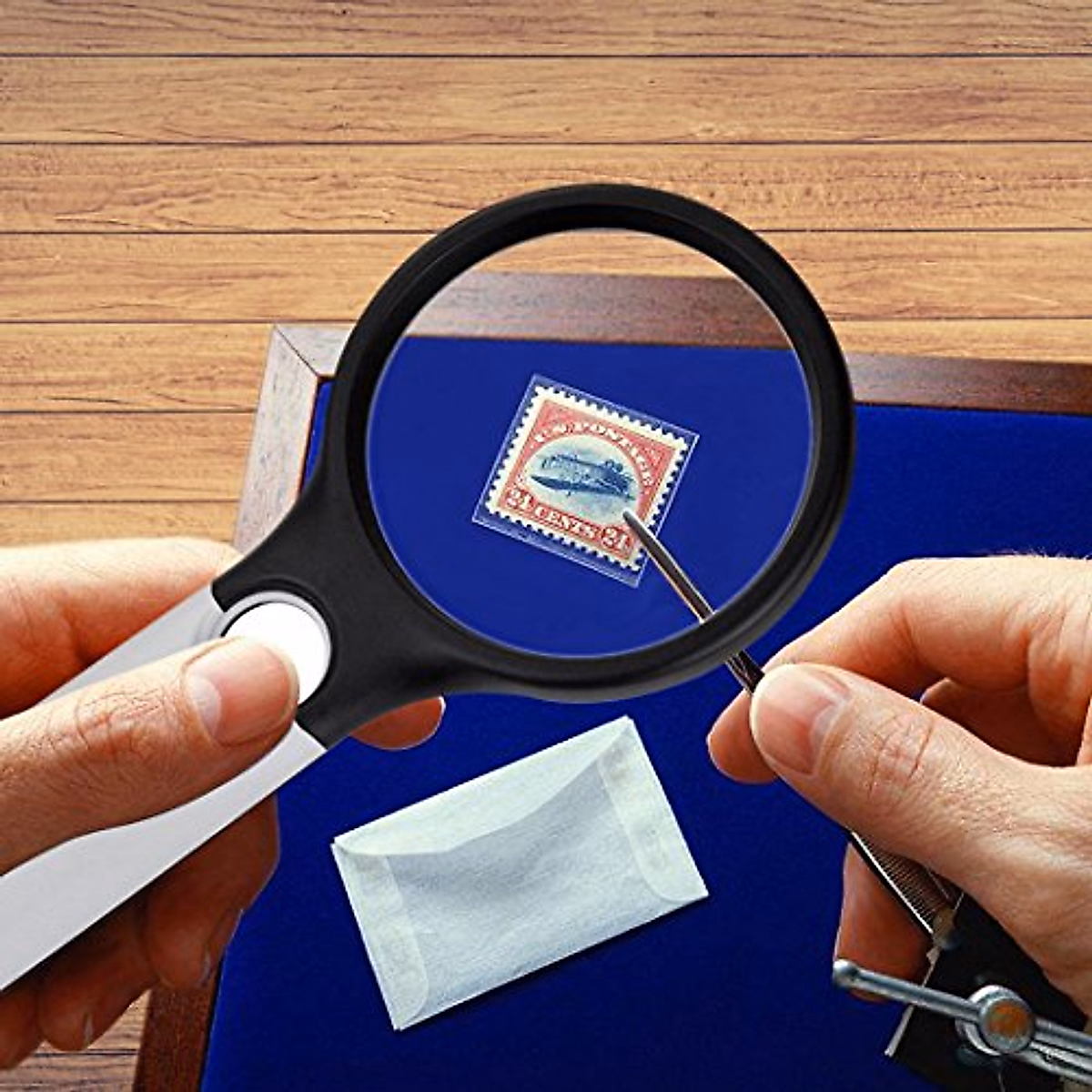 2 Pack Magnifier 3 LED Light, Marrywindix 3X 45X Handheld Magnifier Reading Magnifying Glass Lens Jewelry Loupe