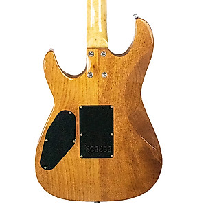 GoDpsMusic 6 String Sawtooth Natural Series Flame Maple Trans Moss Burst 24-Fret Electric Guitar w Single Coil Pickups, Right Handed (ST-M24-NAT-NFMG-1)
