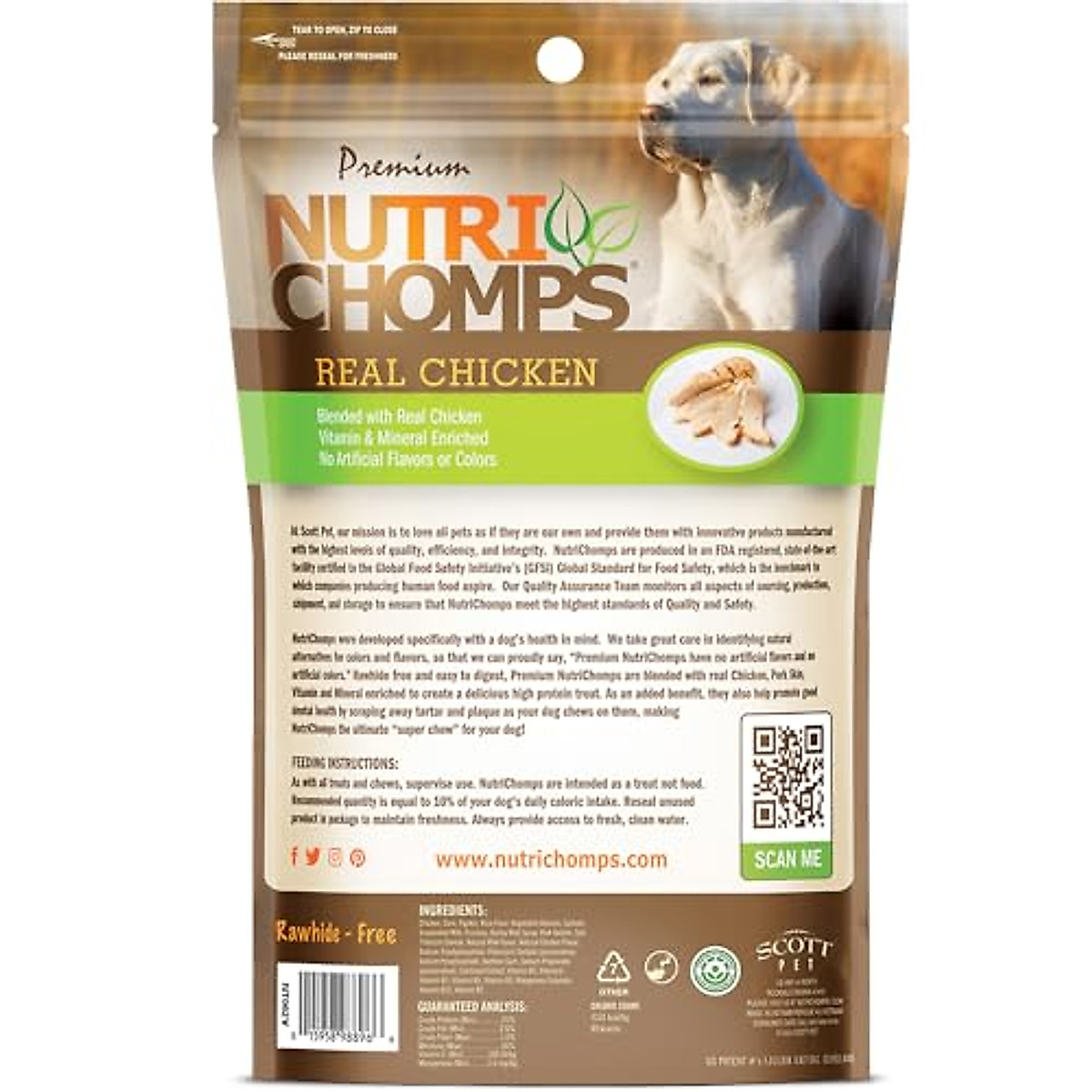 NutriChomps Dog Chews – 5-inch Twists, Easy to Digest, Rawhide-Free Dog Treats, Healthy, 10 Count, Real Chicken Flavor, Bundle of 2 (NT062V-2)
