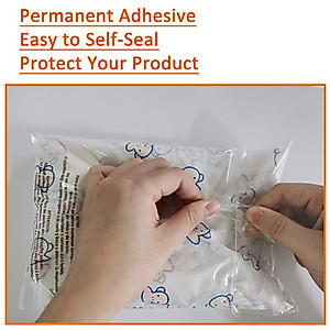 Belinlen 400 Count Combo Pack Warning Bags - 6x9, 8x10, 9x12, 11x14 Inch Self Seal Clear Poly Bags with Suffocation Warning with Permanent Adhesive, Strong Adhesive, Not Resealable (1.5mil)