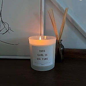 Nikita White Jasmine Scented Candle - Empowering Women Gifts - Frosted Glass Aromatherapy and Recovery Candle - House Warming Gifts for Women - New Job Candle - Essential Oil Positive Vibes Candle