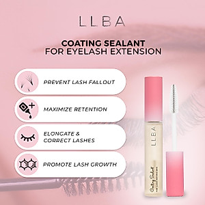 LLBA Professional Eyelash Coating Sealant 10ml - Protective Topcoat for Long-Lasting Eyelash Extensions | Keep Natural Lashes Healthy, Strong, Soft & Silky Lash Extensions