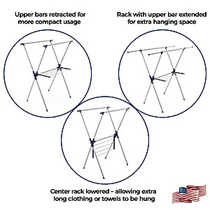 Smart Some Clothes Drying Rack - Foldable Drying Racks for Laundry, Heavy Duty Stainless Steel for Indoor and Outdoor Use (Easy Assembly Video)