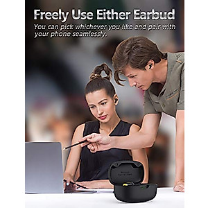 Bluedio Bluetooth Wireless Earbuds, P(Particle) Wireless Earbud Headphones in-Ear Earphones with Charging Case, Mini Car Headset Built-in Mic for Cell Phone/Running/Android, 6Hrs Playtime