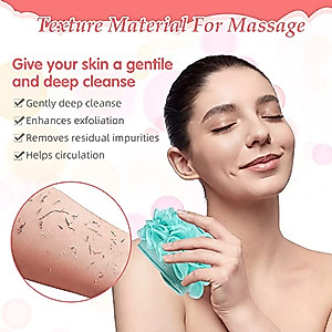 4 Pcs Exfoliating Back Scrubber for Shower Double Sided Exfoliating Cloth with Strap Handle Long Back Scrubber Cloth Body Scrubber Sponge Back Washer Cleaner for Women Men Deep Body Washing, 4 Colors