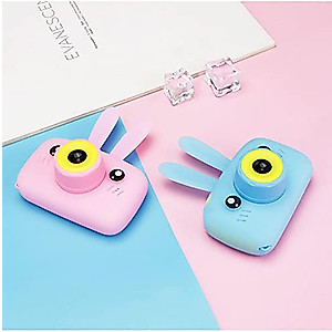 NC HD Fun Kids Digital Camera Cartoon Rabbit Camera Portable SLR Camera Toy Kids Gift Rabbit Blue and Blue Case