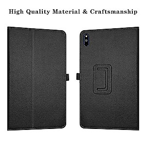 LiuShan Compatible with Huawei MatePad 10.4 case,Huawei Honor V6 case,PU Leather Slim Folding Stand Cover for Huawei MatePad 10.4" BAH3-AL00 BAH3-W09 / Honor V6 Tablet,Black