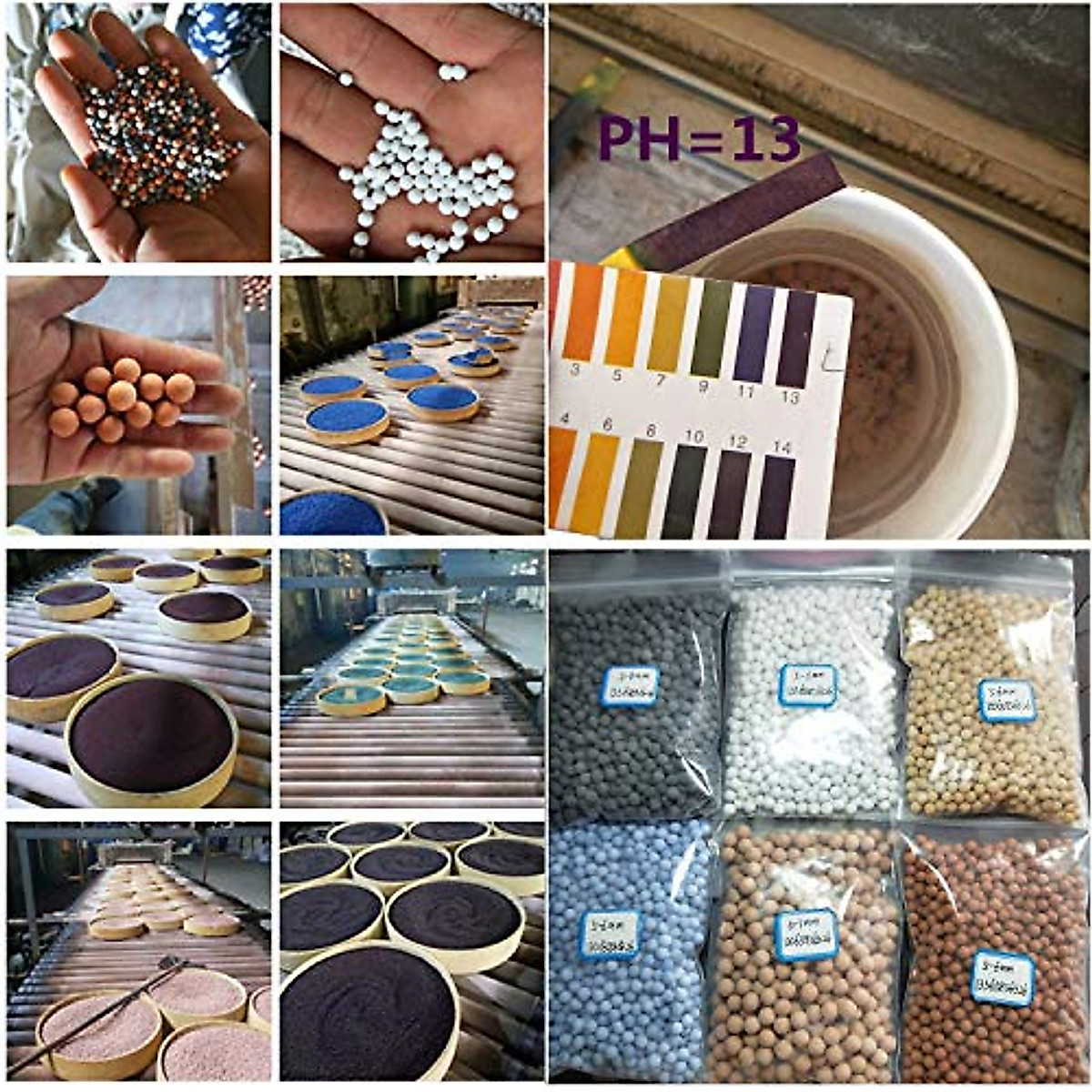 Replacement Filtration Mineral Beads Stones Balls for Filter Shower Head Showerhead 3 Kinds Red Gray White (Diameter 5-6mm)