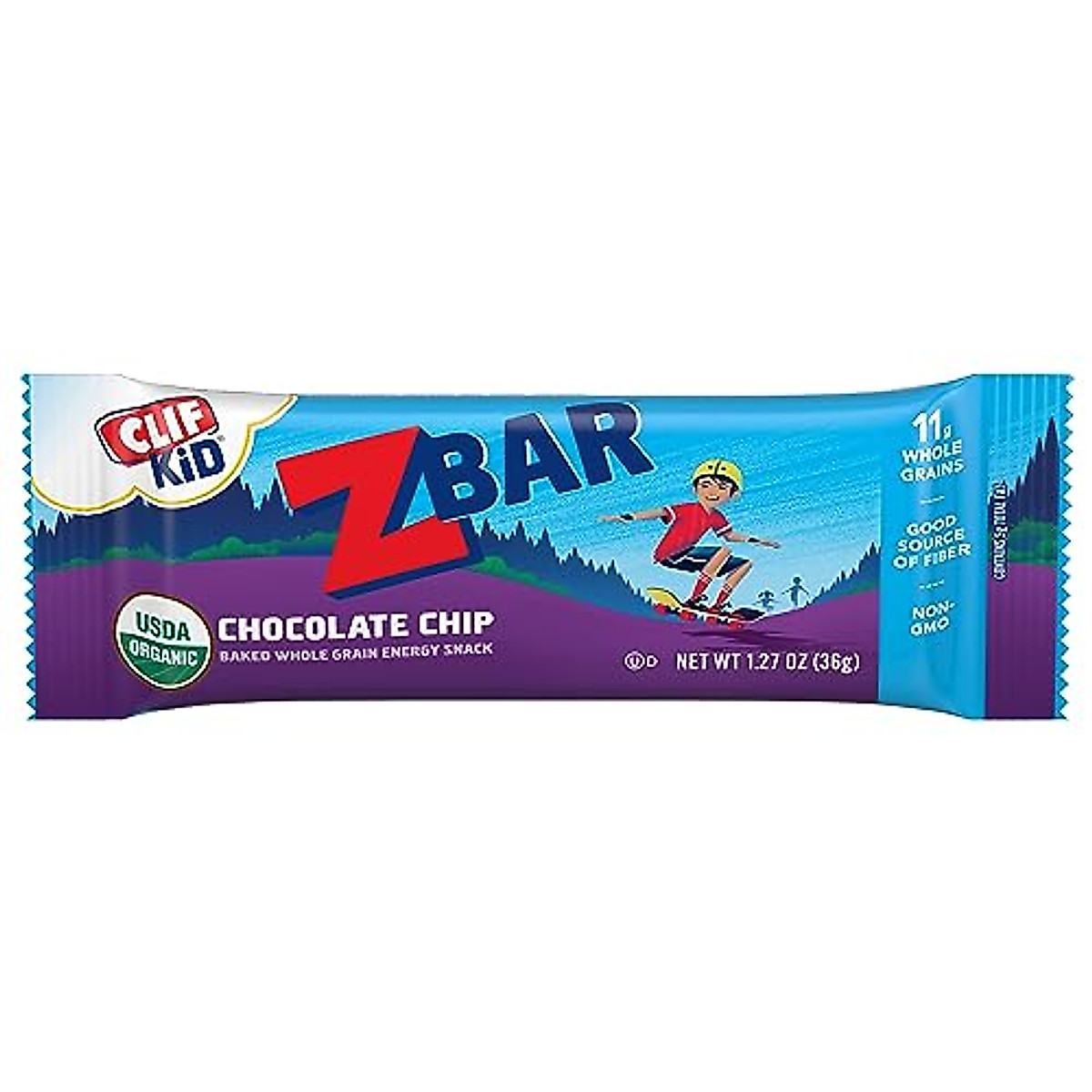 CLIF Kid Zbar - Chocolate Chip - Soft Baked Whole Grain Snack Bars - USDA Organic - Non-GMO - Plant-Based - 1.27 oz. (24 Pack)