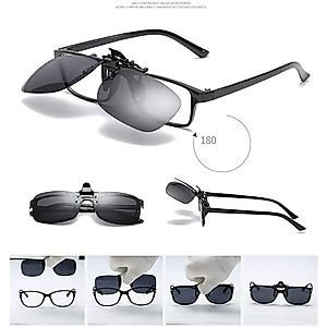 RuiJinGen Clip on sunglasses over the prescription glasses Polarized Lens UV Protection Flip Up Rimless Sunglasses 8 Pack