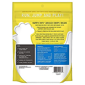 Happy Hips & Joint, Grilled Strips, Grain Free Dog Treats, Glucosamine & Chondroitin, Chicken 12Oz