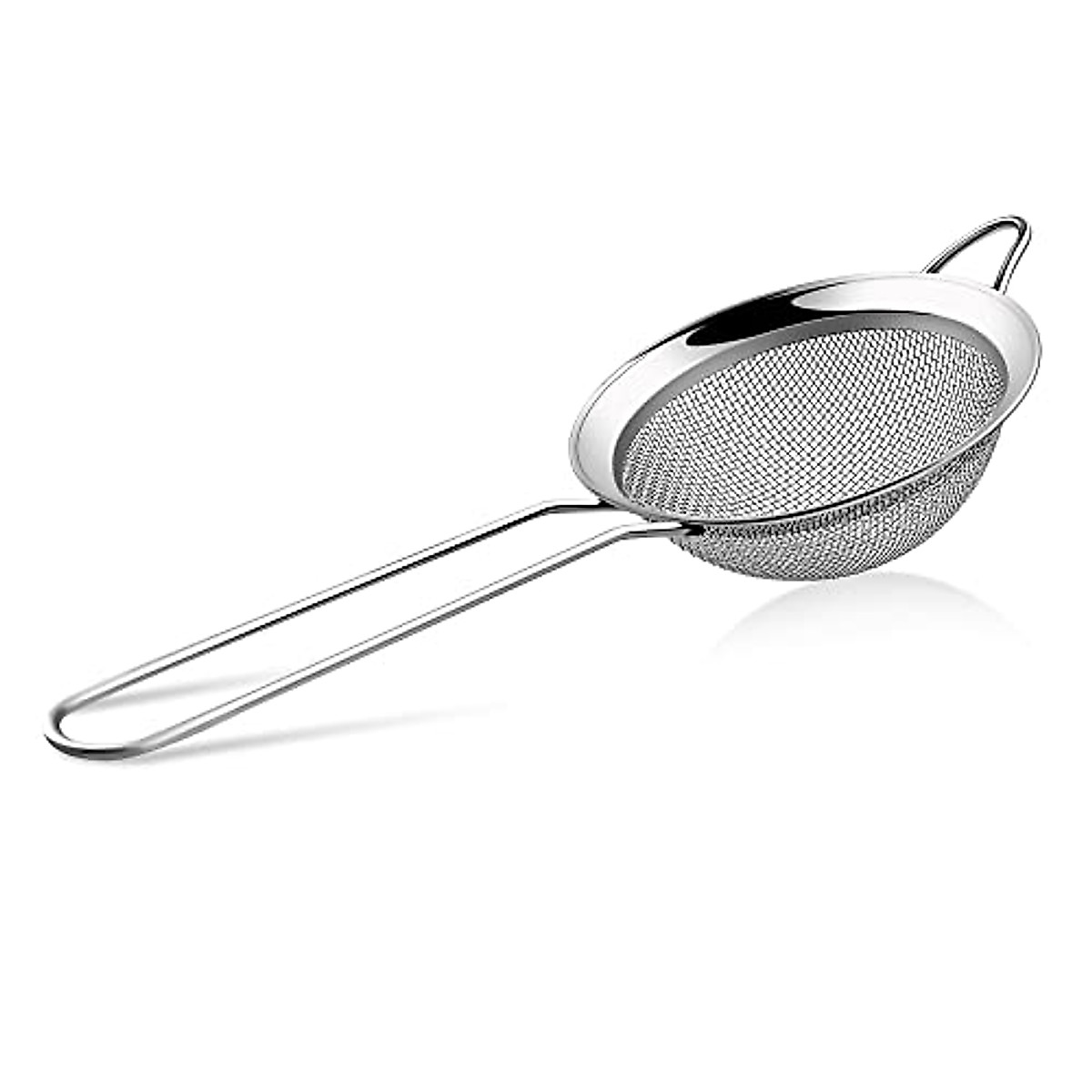 TIONTURE Fine Mesh Strainer Stainless Steel Mesh Strainers with Long Handle Cocktail Sifter Tea Sieve for Kitchen Food Flour Baking Pastas Juice Strainer 3 inch