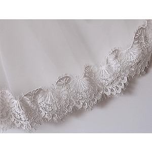 Grettytling Lace Wrap Shawl with Embroidered Lace Tulle Wedding dress cover up