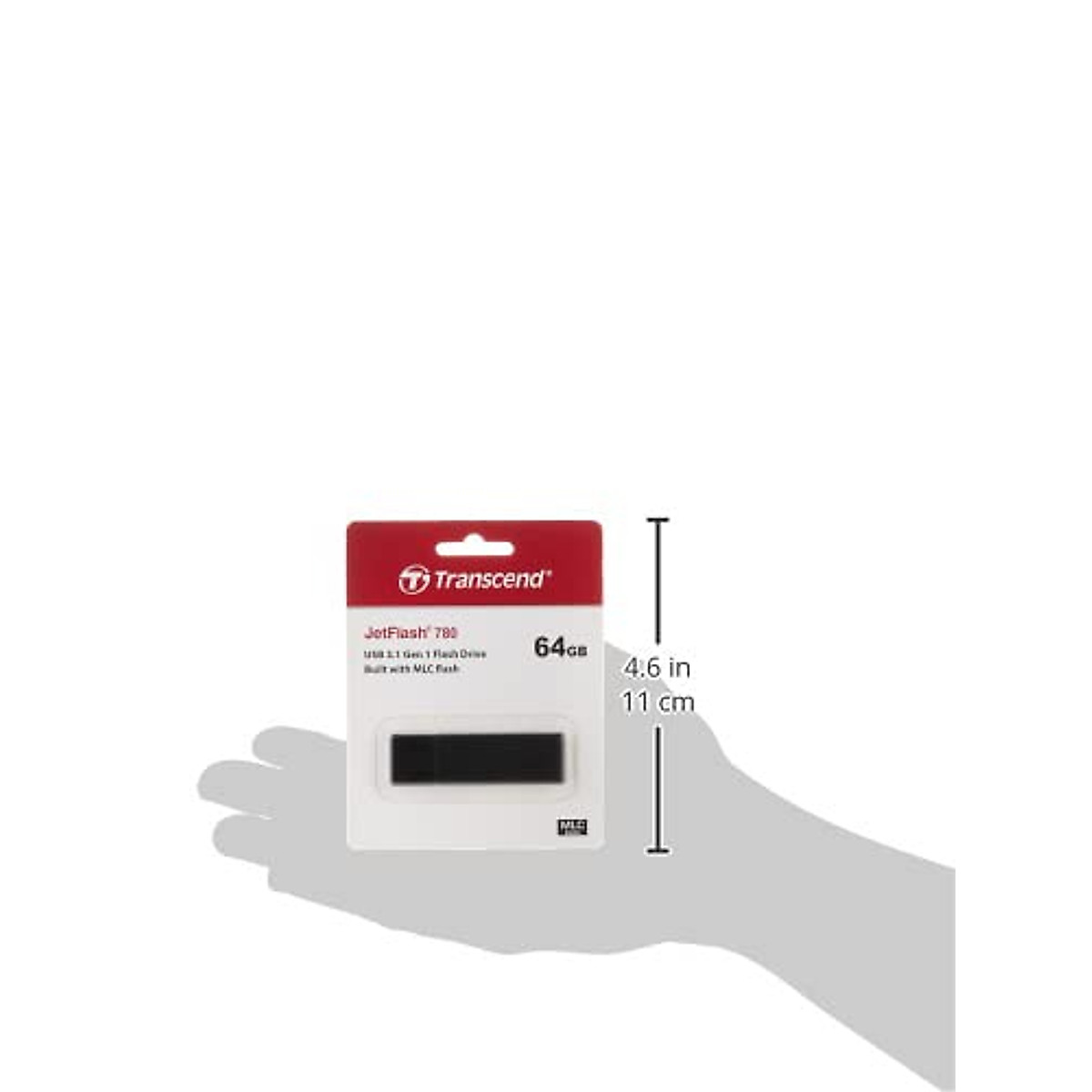 Transcend 64GB JetFlash 780 USB 3.0 Flash Drive (TS64GJF780), Black