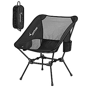 Sportneer Lightweight Portable Folding Camping Chair Compact Beach Camp Chairs for Adults Foldable Backpacking Chair Outdoor Chair for Camping Hiking Lawn Picnic Outside Travel (1, Black)