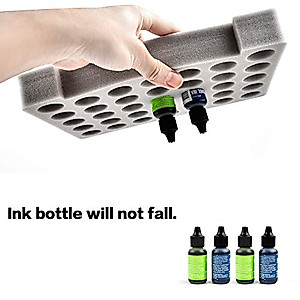 Alcohol Ink Storage Organizer Carrying Case, Holds 35pcs 0.35oz, 0.5oz Bottles of Alcohol Ink Set/for Stickles Glitter Glue/for Glossy Accents/for Reinkers, Paint Travel Box Container (Case Only)