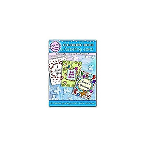 Coloring book of greeting cards: 24 handmade foldable cards to color | Premium Handmade Paperback Spiral Bound Coloring Book | Art and Sip Party, DIY Kit, Party favor | Easy & fun drawings to color