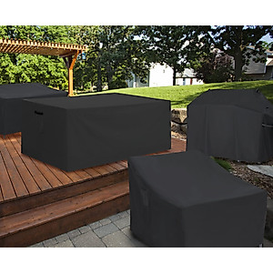 ABCCANOPY Patio Chair Cover Durable and 600D UV-Coated Polyester Waterproof Outdoor Furniture Cover High Back Chair Single Sofa Cover Stackable Chair Cover 40x38 Inches Black