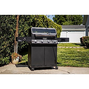 Monument Grills 4-Burner Liquid Propane Gas Smart bbq Grill Denali D425 with Stainless Steel Rotisserie Kit(2 Items)
