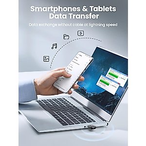 UGREEN USB Bluetooth Dongle for PC - 5.0 Adapter, Driver-Free for Windows 11/10/8.1, Compatible with Desktop, Laptop, Bluetooth Mouse/Keyboard, Headsets, Speakers
