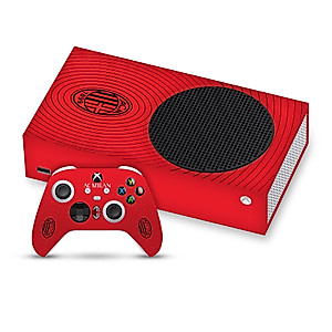 Head Case Designs Officially Licensed AC Milan Red and Black Art Matte Vinyl Sticker Gaming Skin Decal Cover Compatible with Xbox Series S Console and Controller Bundle