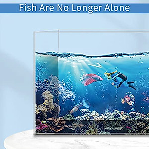 MUNLIT Floating Fish Tank Decorations — Freshwater Blue Fat Diver, Funny Device Fish Tank Accessories, Small Cartoon Aquarium Ornament and Toy, Great for Freshwater Tanks (Blue Fat Diver)