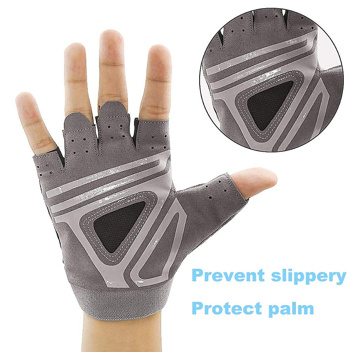 Luwint Women Fingerless Yoga Gloves Non Slip Padded - Barre Pilates Fitness Workout Training Wrist Exercise Accessories (Black, Medium)