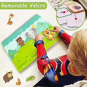 SGVV90 Preschool Learning Activities Busy Book Montessori Toys for Toddlers Kids-Sensory Quiet Books-Educational Preschool Activity Binder-Ideal Gift for Kids (12 Themes) (12 Themes)