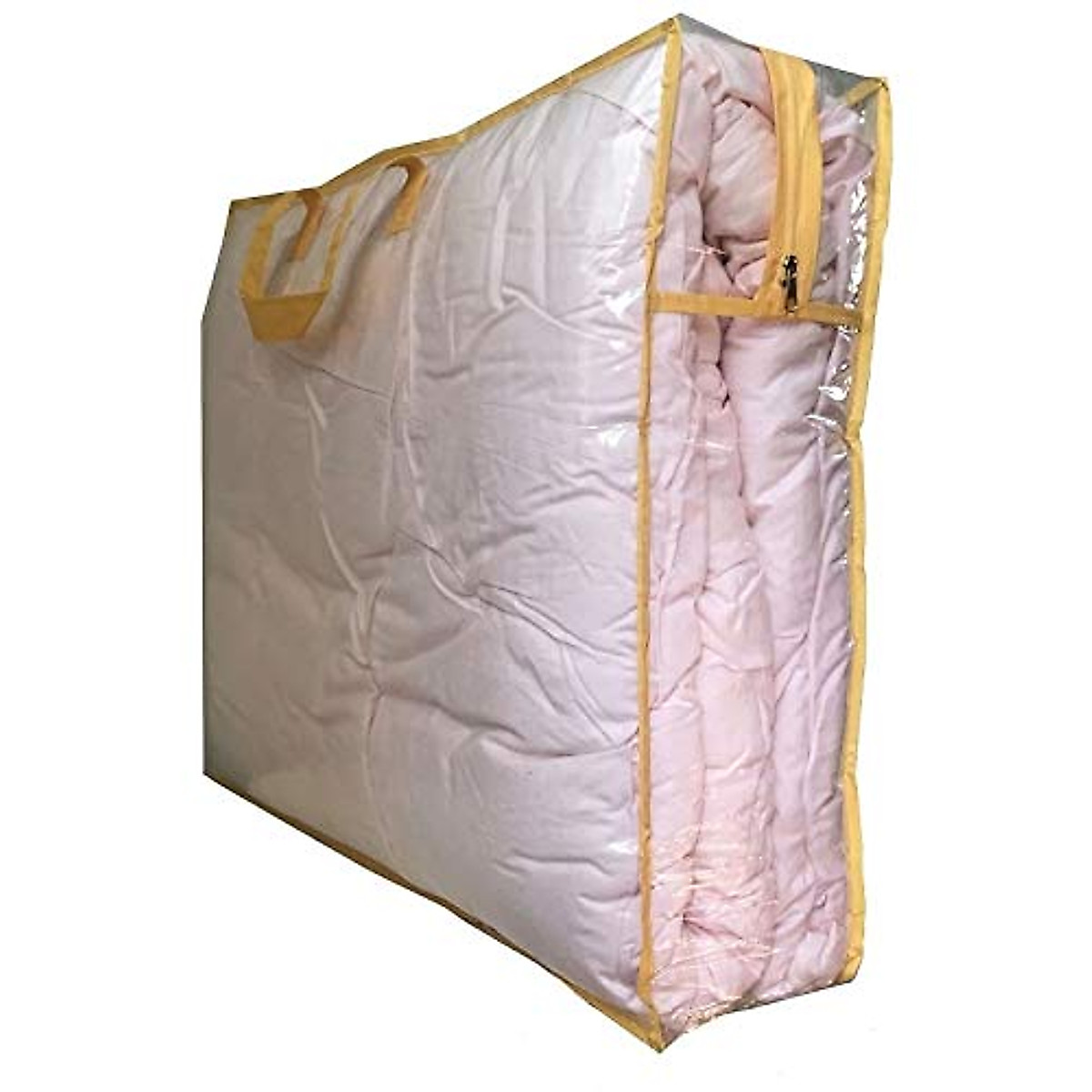 6 Pack Clear Storage Bags with Zipper and Handles, Vinyl Zippered Storage Bag for Clothes, Blanket, clothing, Quilts, Pillows, Bedding, 23x20x6 Inch