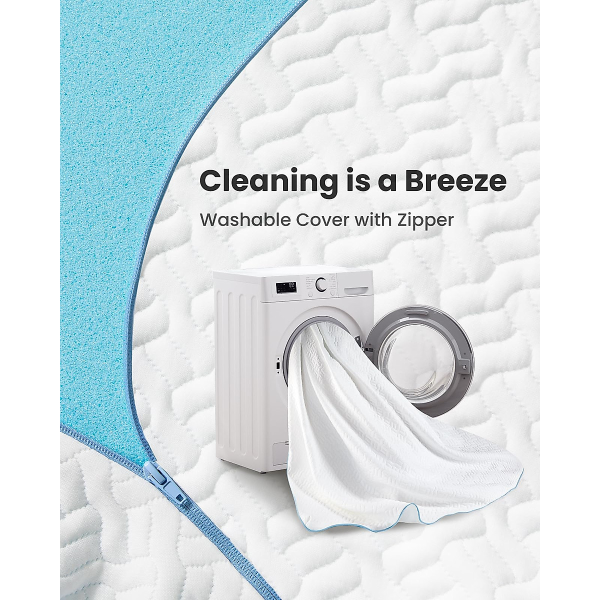 Dreamsmith 3 Inch Memory Foam Mattress Topper Full, Cooling Gel-Infused Bed Topper for Back Pain with Removable Soft Cover, CertiPUR-US Certified, Full