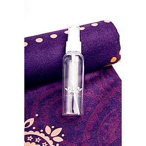 Heathyoga Non Slip Hot Yoga Towel, 100% Microfiber Non Slip Yoga Mat Towel for Hot Yoga, Pilates and Fitness, Exclusive Corner Pockets Design + Free Spray Bottle