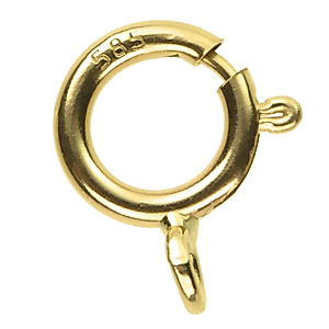 14K Spring Ring 6mm Open Ring Clasp