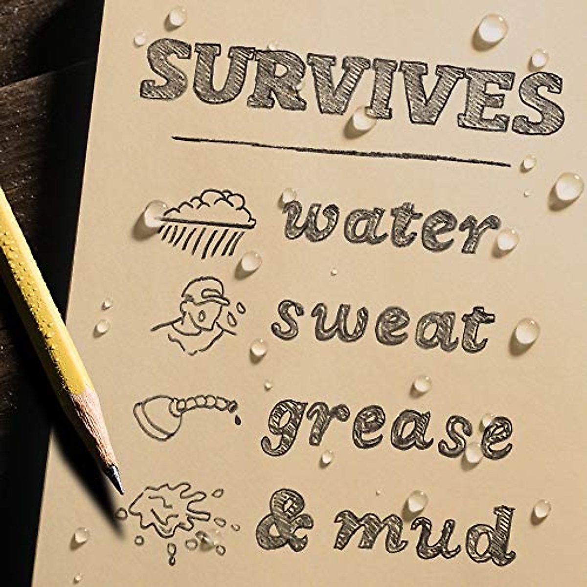 Rite in the Rain All Weather Tan Tactical Field Notebook, 4 5/8" x 7" Soft Cover Weatherproof Notepad, Universal Page Pattern, Reference Pages (No. 980T)