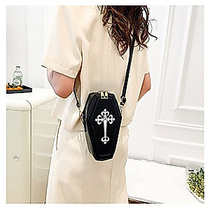 abigail paige Fashion Coffin Bags for Women Gothic Purse Shoulder Bag Girls Funny halloween purses and handbags Crossbody Bag (black)