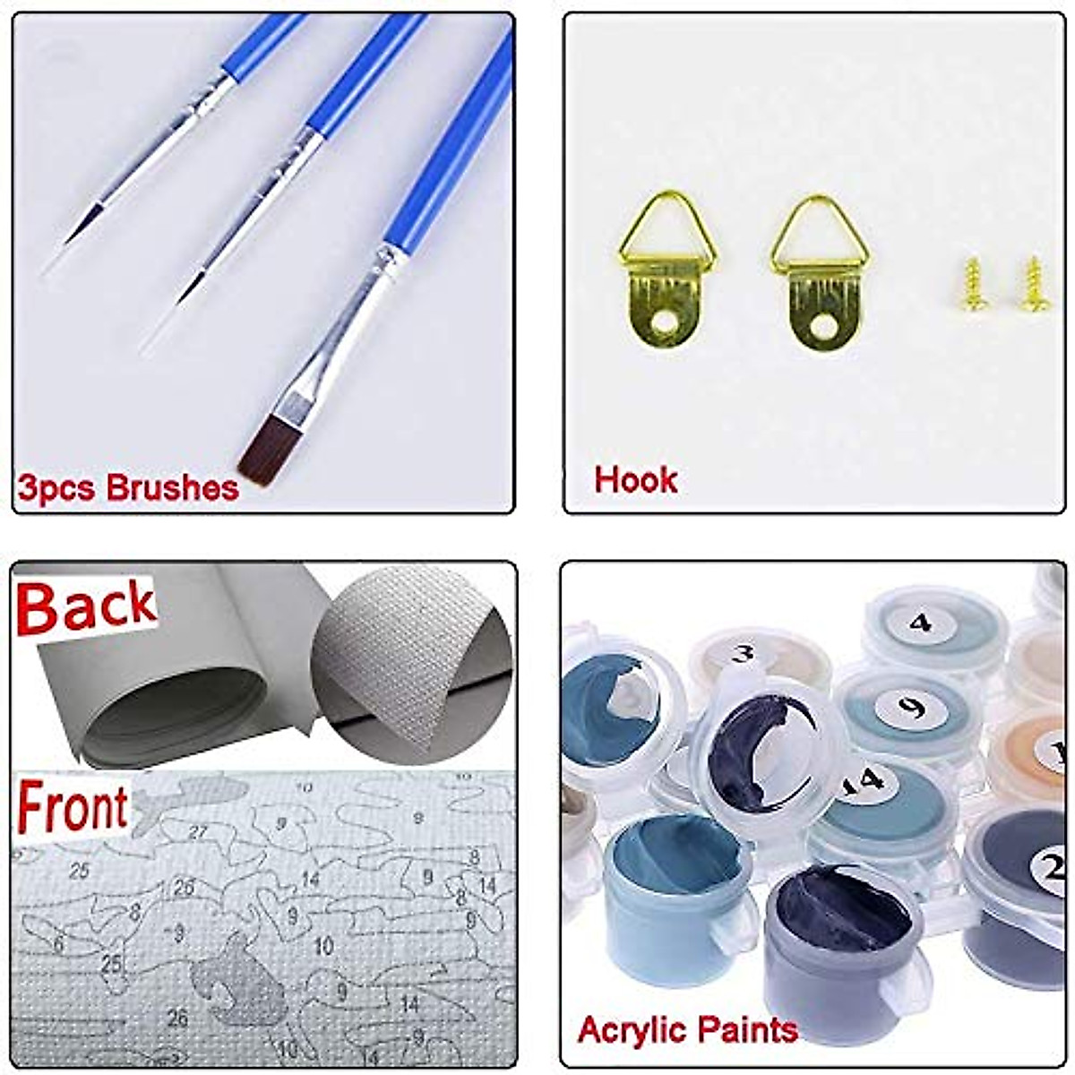 Coolstek Paint by Numbers Kits for Kids Adults Beginner, DIY Acrylic Oil Painting On Canvas,16 x 20 inch Flowers and Dogs-Without Framed