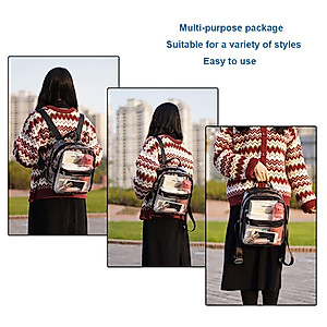 Mini Clear Backpack,Stadium Approved Clear Backpack with Front Accessory Pocket, Heavy Duty See Through Backpack for Festivals, Concerts,Sporting Events