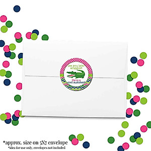 Later Gator End of The School Year Teacher Appreciation Thank You Sticker Labels for Girls, 40 2" Party Circle Stickers by AmandaCreation, Great for Envelope Seals & Gift Bags