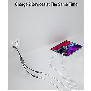 Elebase USB Male to Double USB C Female Adapter,Type A Charger Cable Dual Two 2 Splitter for MagSafe,Apple Watch iWatch Series 7,AirPods,iPhone 11 12 13 Pro 14 Max,SE,iPad 8 9 10 Air 4 5 Mini 6