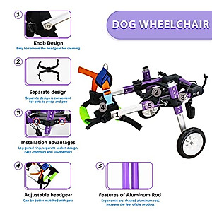 HobeyHove Adjustable Dog Wheelchair for Back Legs，Pet/Doggie Doggy Wheelchairs with Disabled Hind Legs Walking (XS-A)