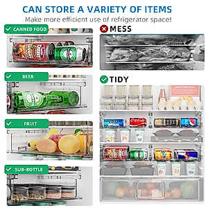 KOUPA Hanging Soda Can Dispenser for Refrigerator, Automatic Rolling Drink Organizer Holder for Fridge, Foldable Bottle Organizer Storage for Various Beverage Vegetables Fruits