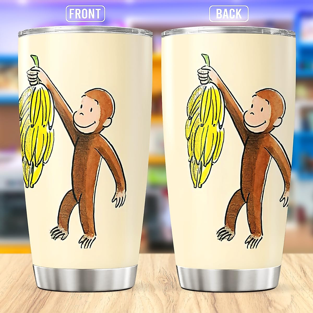 Tumbler Curious Insulated George Steel Banana 20 30 Oz Coffee Stainless