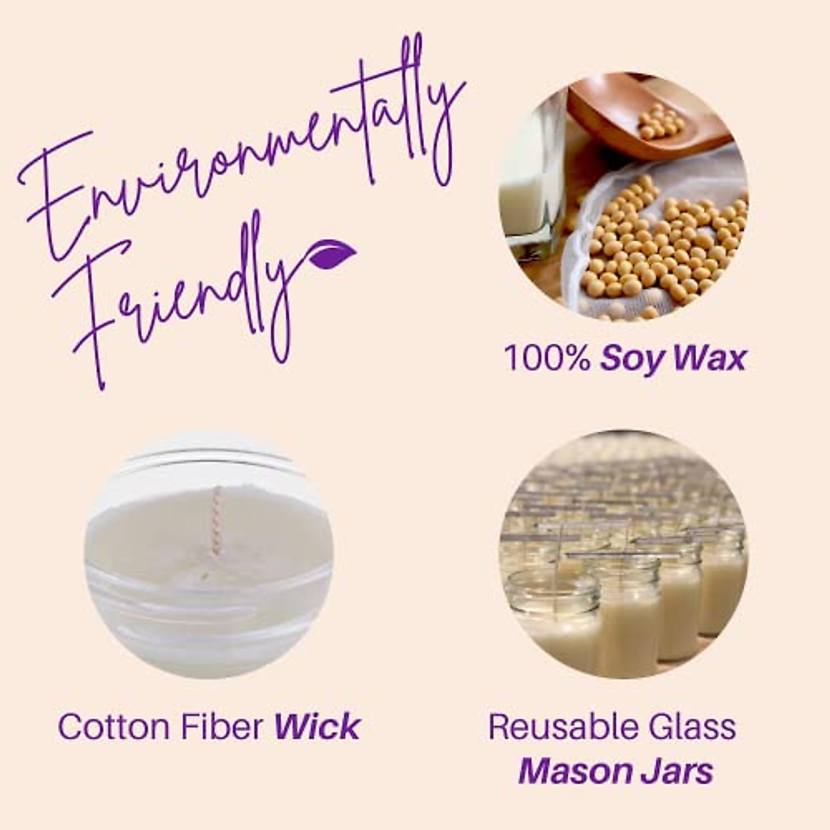 Nika's Home Vanilla Lavender Soy Candle 12oz Mason Jar Non-Toxic White Soy Candle-Hand Poured Handmade, Long Burning 50-60 Hours Highly Scented All Natural, Clean Burning Candle Gift Décor