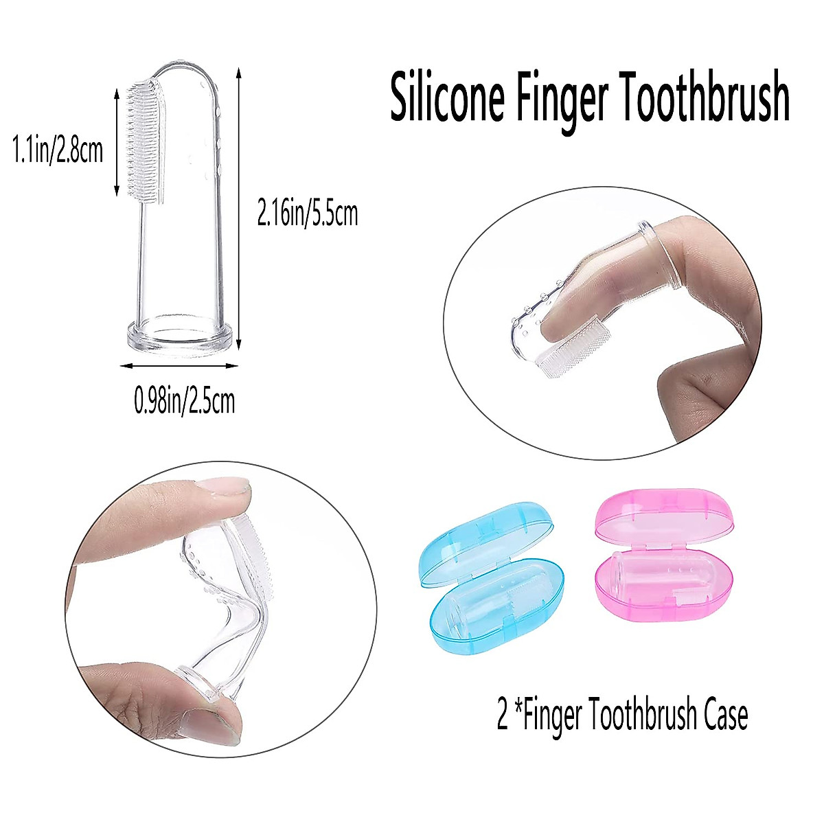 QeeHeng Pet DogToothbrush Kit,Cat Finger Toothbrush,Dog Double Headed Toothbrush for Dental Care,Halitosis and Tartar Removal for Dog and Puppy（11 PCS）